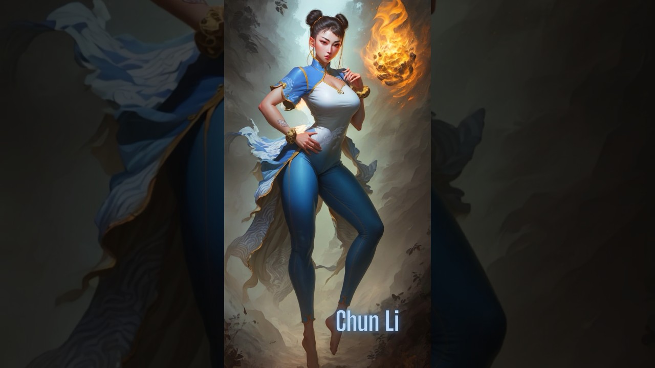 Street Fighter Chun Li in different styles 🍜⭐ #streetfighter6 #shorts #ai #stablediffusion