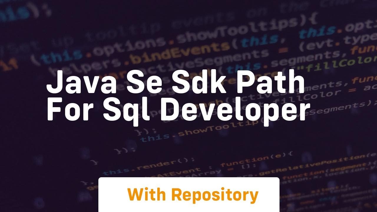java se sdk path for sql developer