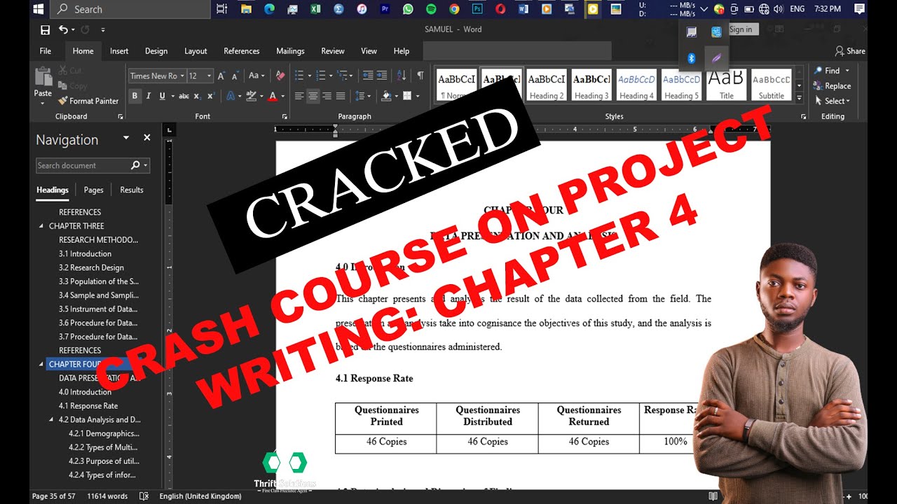 CRASH COURSE ON PROJECT WRITING: CHAPTER 4 (DATA ANALYSIS)