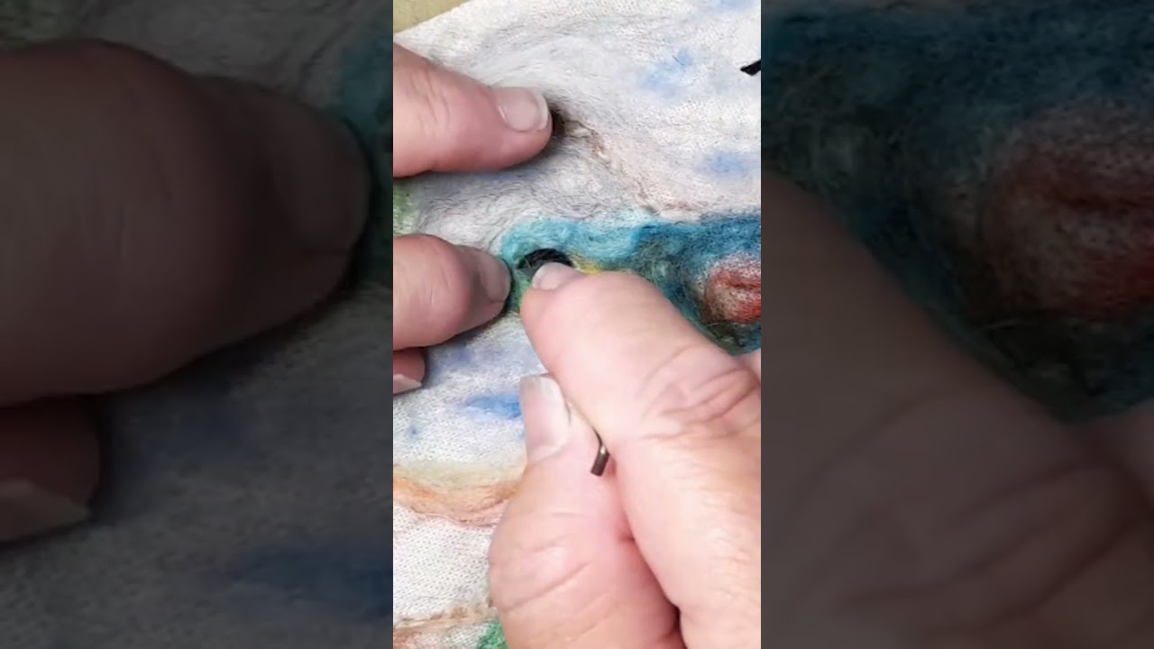 Needle felted art creating a bird in different fibres. Tutorial by Tracey @artfiberstitch
