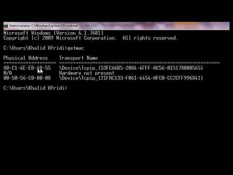 Find MAC Address Through CMD