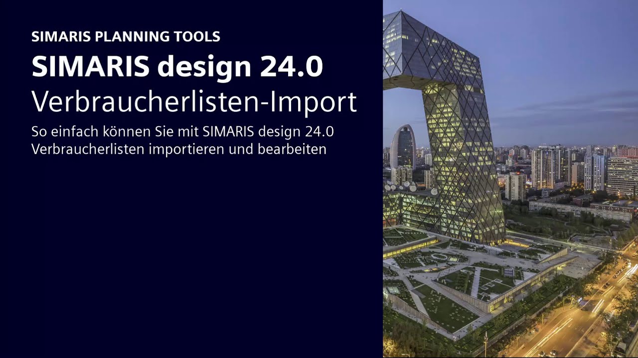 Verbraucherlisten-Import mit SIMARIS design 24.0