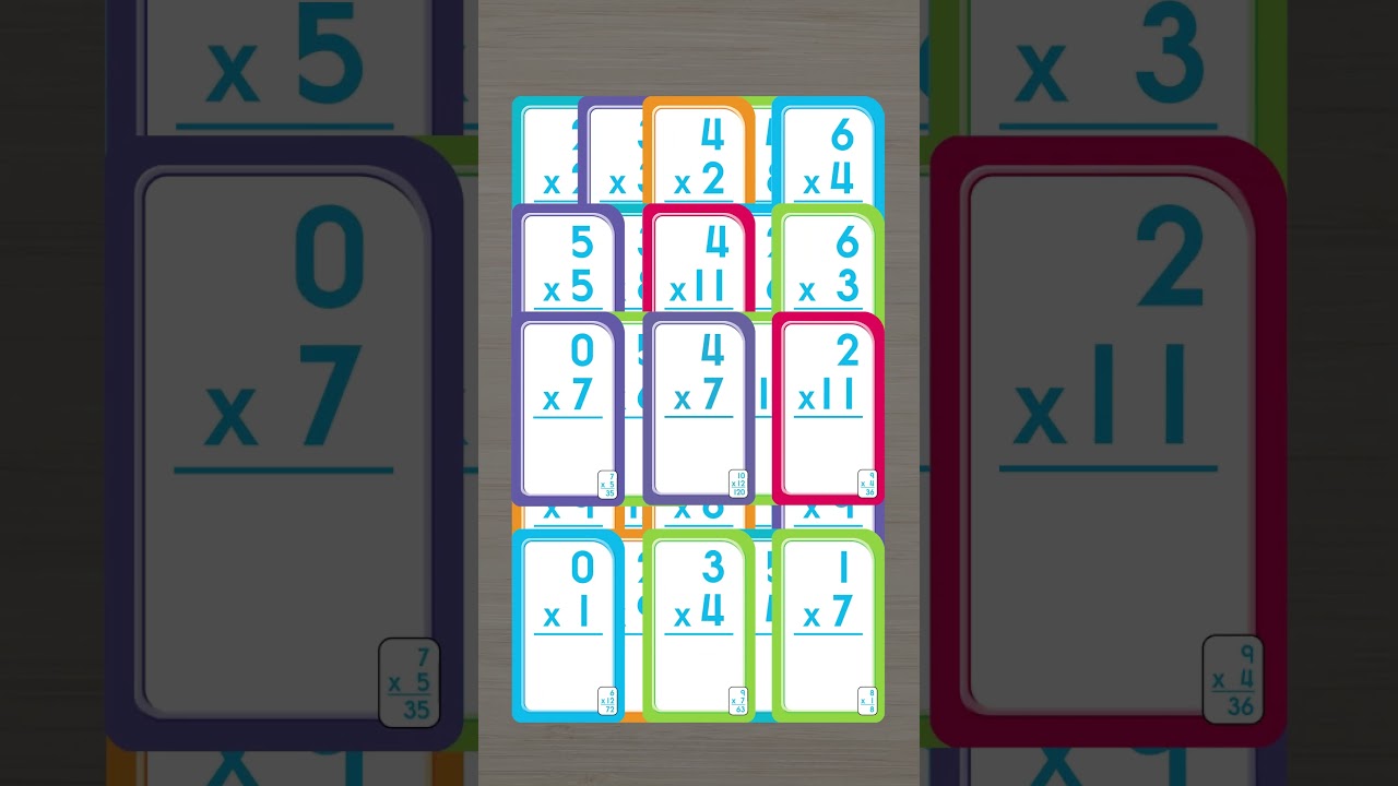 Multiplication 0-12 Flash Cards from School Zone #shorts #kids #flashcards #math #earlylearning