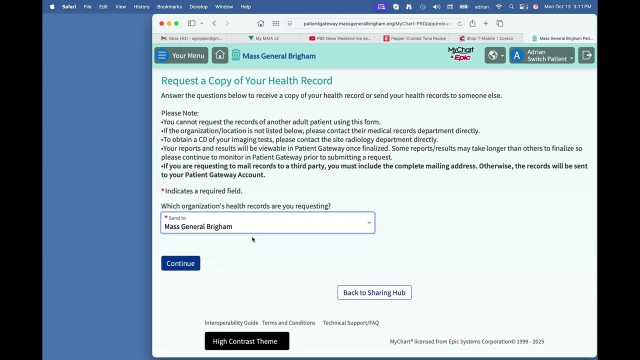 Get records from myChart