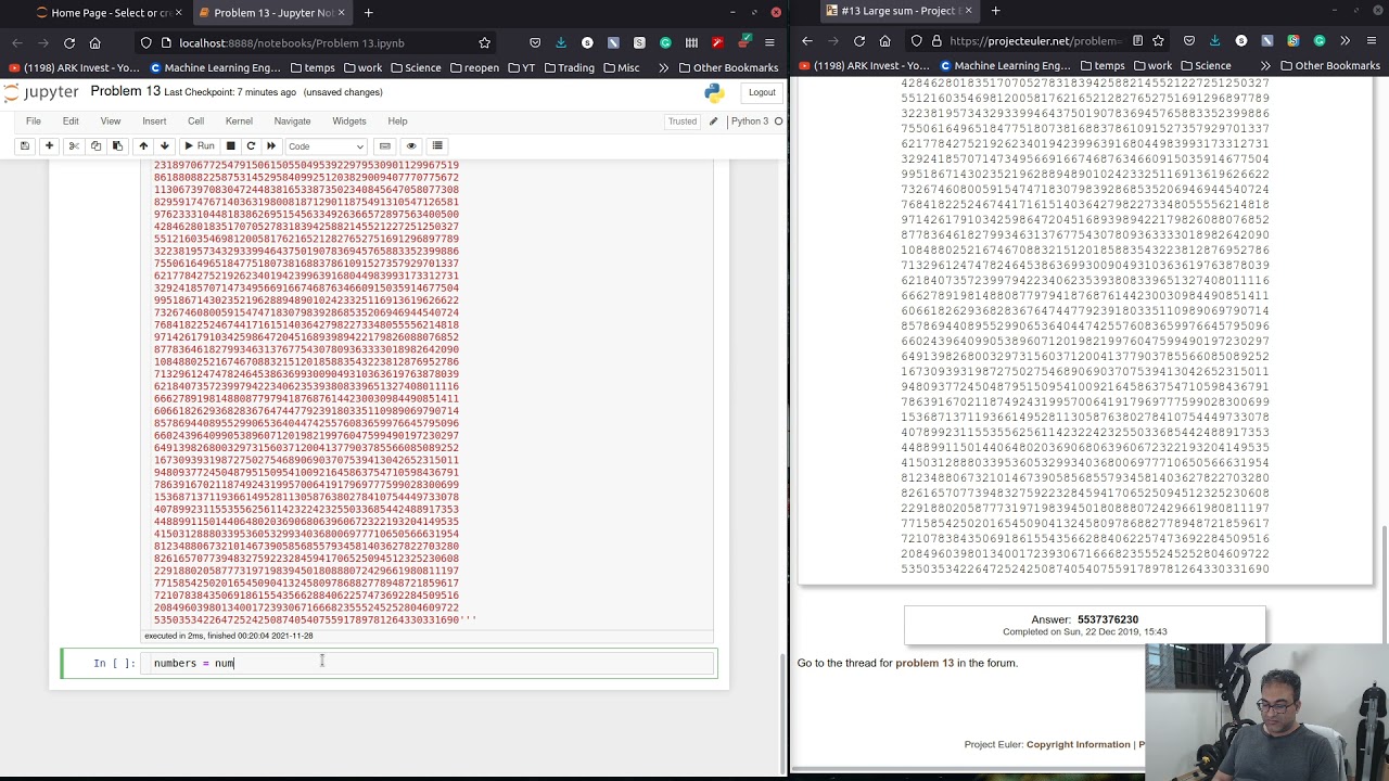 Solving Project Euler Problems in Python - Part 5 (Problem 13, Problem 14)
