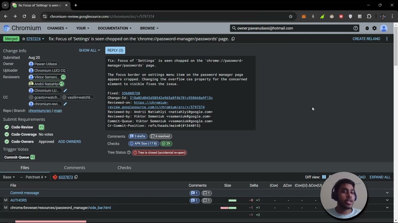Just made my very first contribution to The Chromium Project🚀