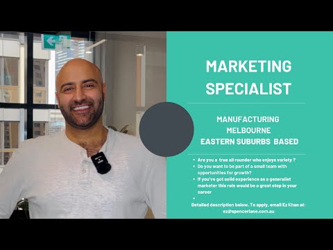 Marketing Specialist Role - Melbourne Eastern Suburbs