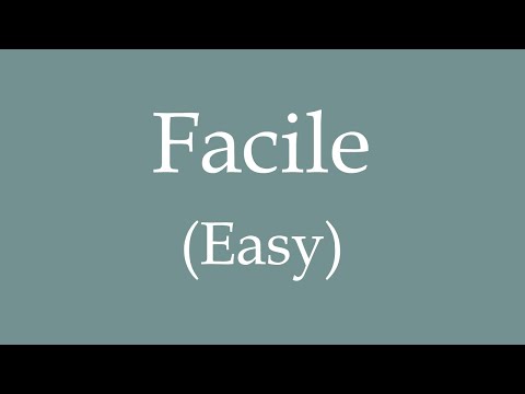 How To Pronounce 'Easy' (Facile) in French