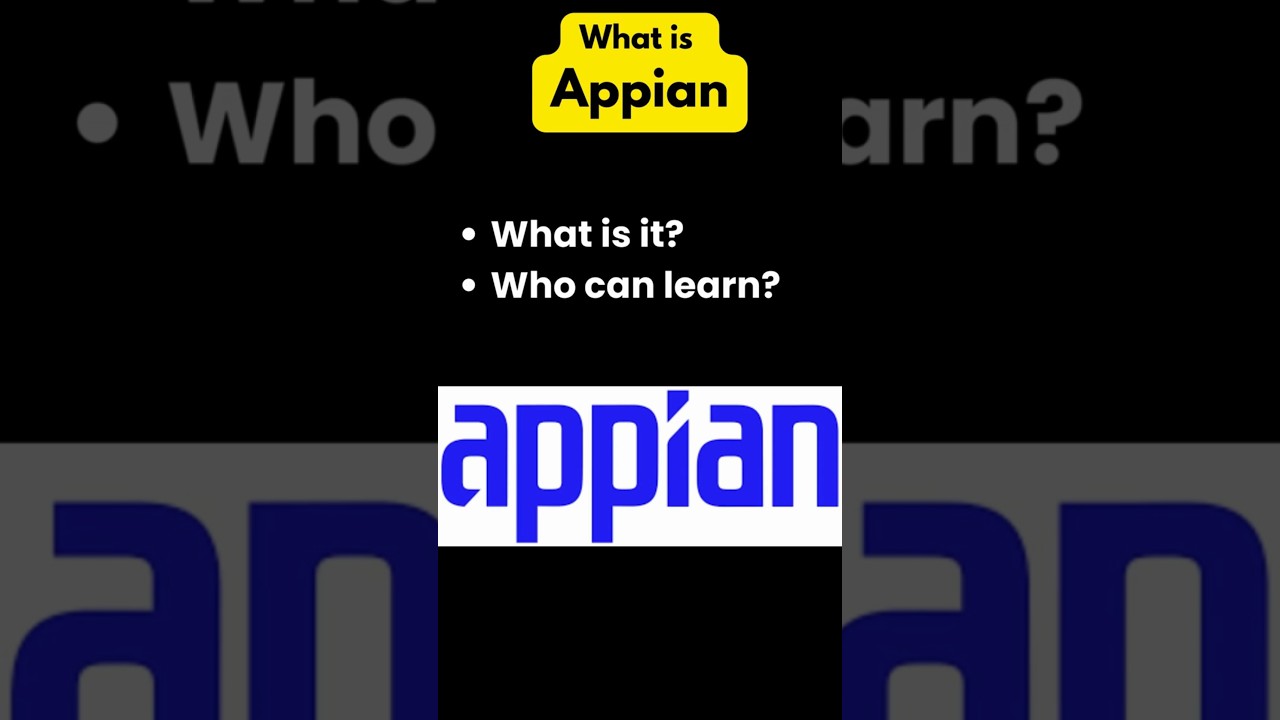What is Appian? software course Details #Appian #LowCode #BPM #BusinessAutomation #AppianJobs