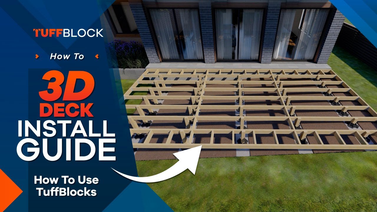 How To Install A Deck Using TuffBlock - 3D Visual Installation Guide (4 methods using deck blocks)