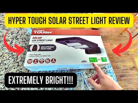 Hyper Tough Outdoor Solar Street 1000 Lumen Light Review Walmart  Best Security Pole LED Lamp Bright