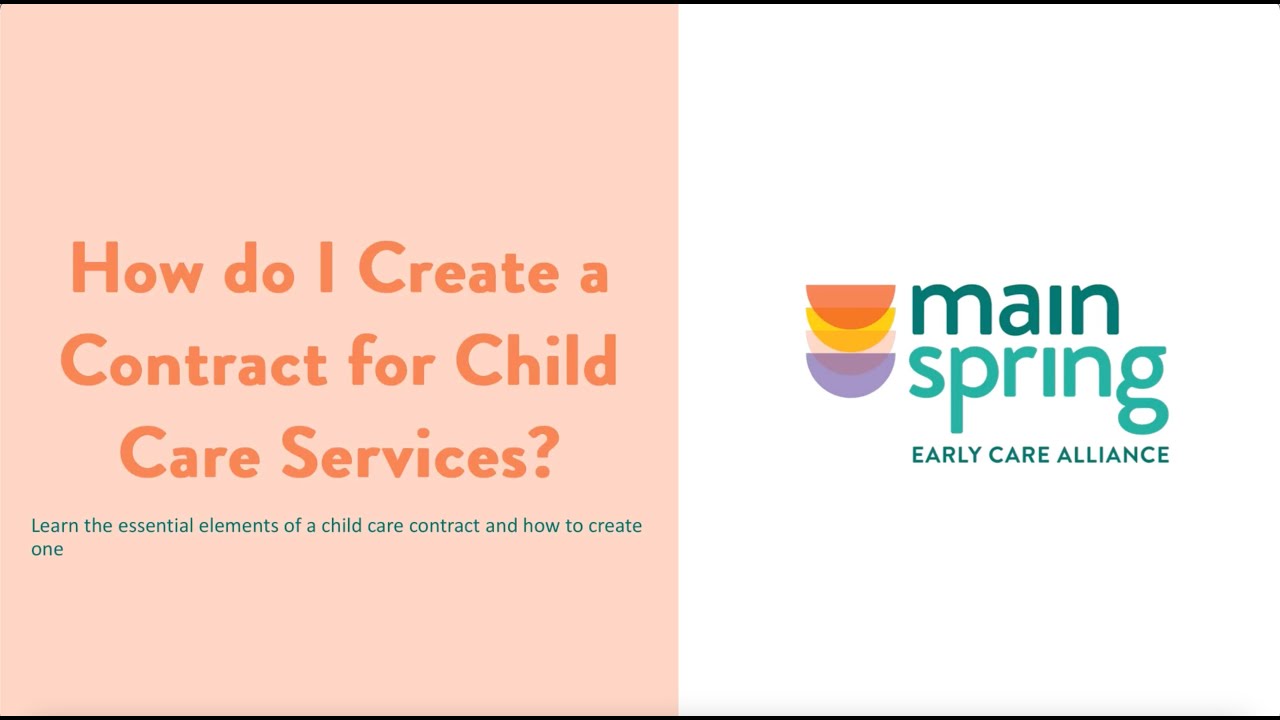 How do I Create a Contract for Child Care Services?