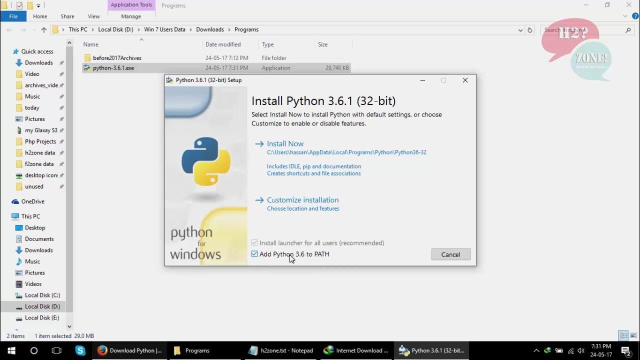 Python download/install and helloworld program Beginners