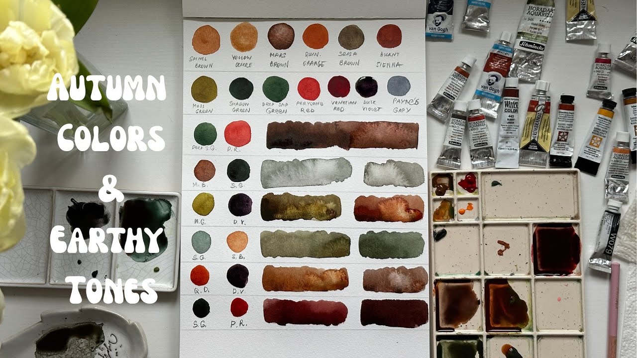 Simple Rule For Creating Natural Earth Tones & Browns + Watercolor Autumn Palette 🍂 Color Swatch