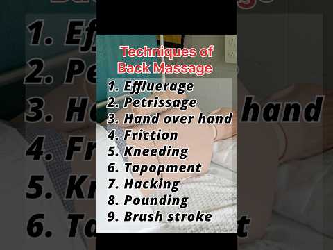Techniques of Back Massage for Patient ๐๐ฅ๐ฉโโ๏ธ #nursingprocedure #nursing#2024#backcare#backmassage