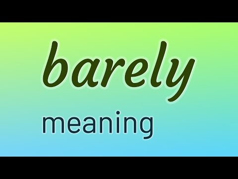 Barely - 21 English Vocabulary Flashcards