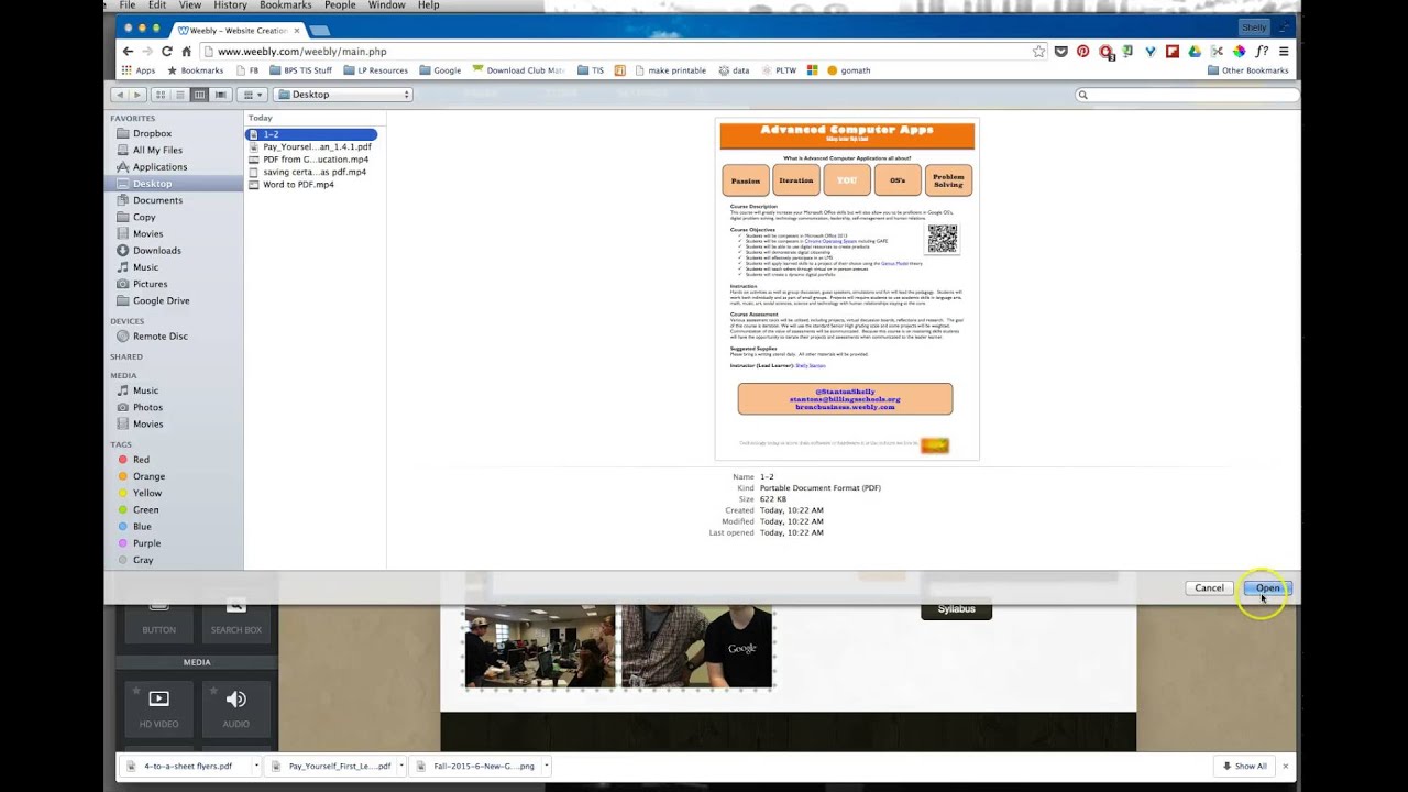 Getting your PDF's to your Weebly
