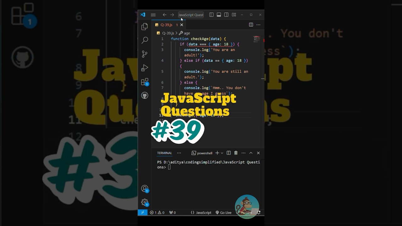 Q39 : JavaScript Questions Series #coding #webdevelopment #codingsimplifiedspace #javascripttutorial