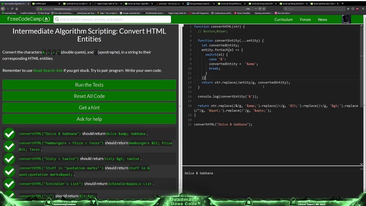 #100DaysOfCode Day 39/100 - JavaScript Algorithms And Data Structures #20