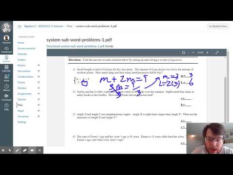 system-sub-word-problems-1.pdf: Algebra 2 - 2031CC2-5-imaurer