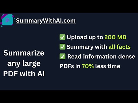 Summary with AI - Summarize any large PDF with AI