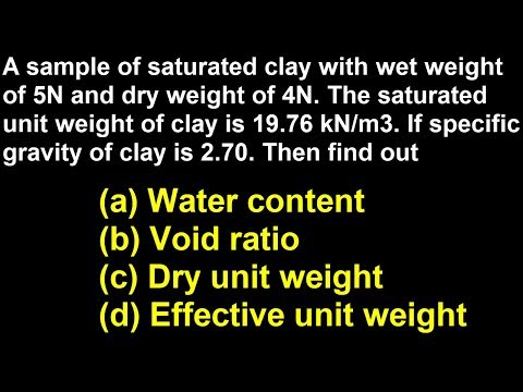 Water content, Void ratio, Dry unit weight and Effective unit weight
