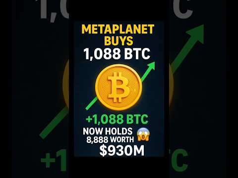 Metaplanet Buys 1,088 BTC – Now Holds 8,888 Worth $930M. #subscribe #news #shorts