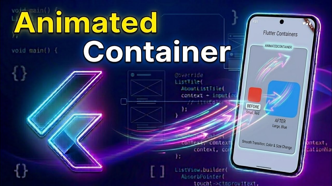 Flutter AnimatedContainer Tutorial [Hindi] | UI Animation Made Easy