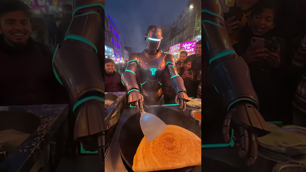 Robo Dosa Master! Tesla Bot Turns Street Chef in India