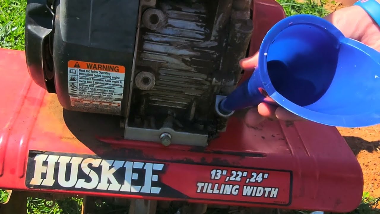 Change Oil (Square drain plug bolt), Huskee Tiller