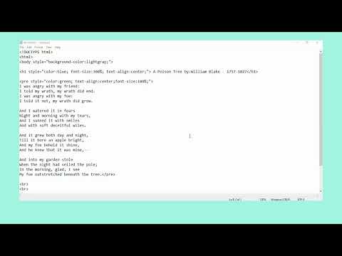 How to set Text Size and Color, Background Color, Center Alignment of Text in HTML, and Pre Tag
