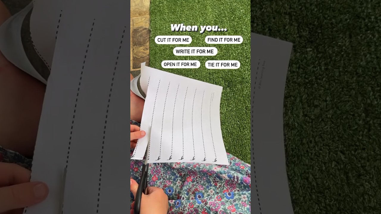 Kindergarten cutting worksheets in action — fine motor practice is SO important! #finemotorskills