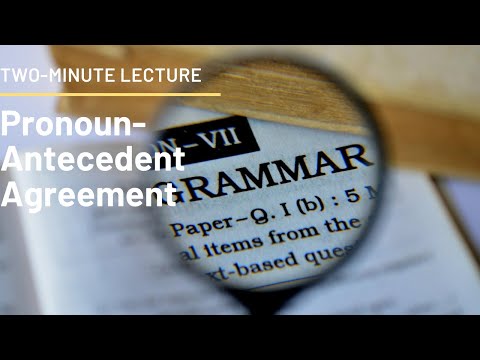 Two-Minute Lecture: What is pronoun/antecedent agreement?
