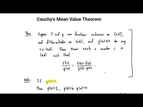 Cauchy's Mean Value Theorem