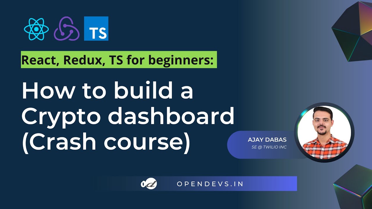 Build a Crypto Dashboard using React Redux TypeScript - Crash Course - react js project