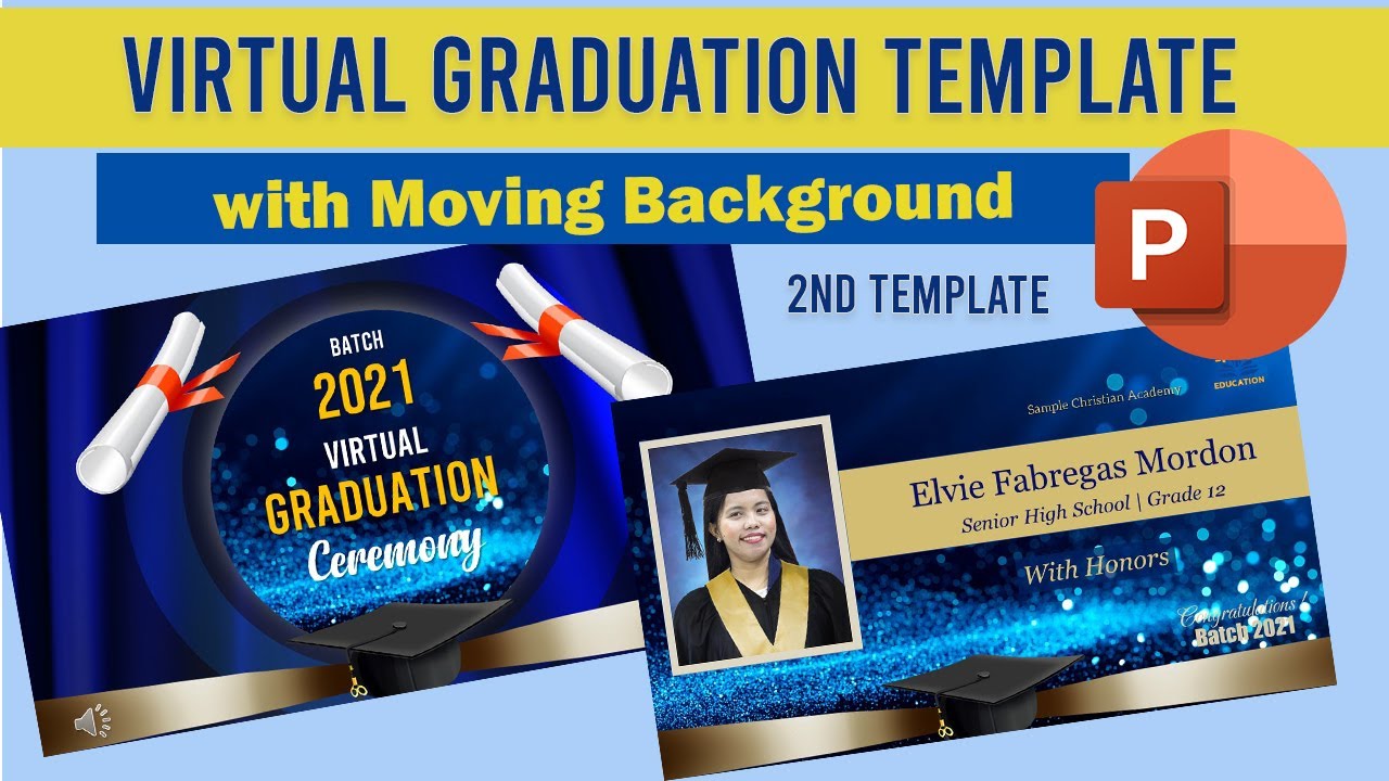 VIRTUAL GRADUATION TEMPLATE with Moving Background |Tutorial with FREE Template