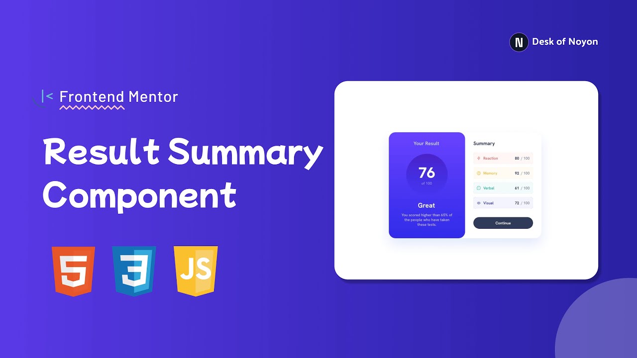 Create Stunning Result Summary Components: HTML, CSS, and JavaScript Made Easy