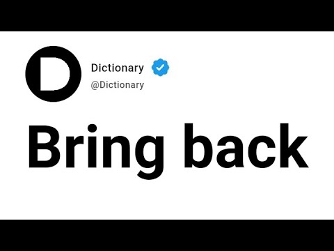 Bring back Meaning In English