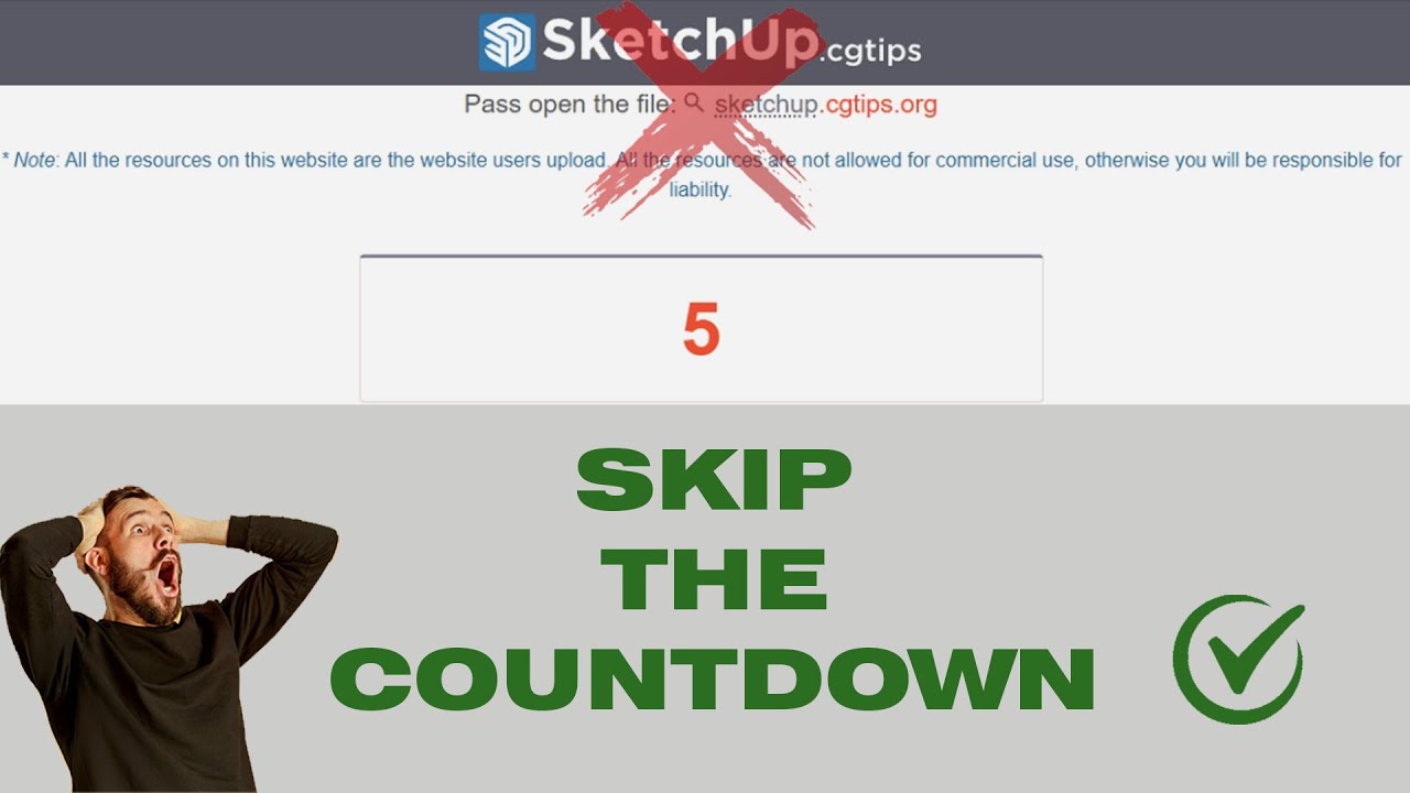 How to Download free sketch up models from CG TIPS |  skipping countdown