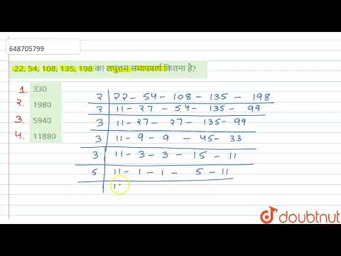 22, 54, 108, 135, 198 का लघुत्तम समापवर्त्य कितना है? | CLASS 14 | प्रैक्टिस सेट 5 | MATHS | Do...