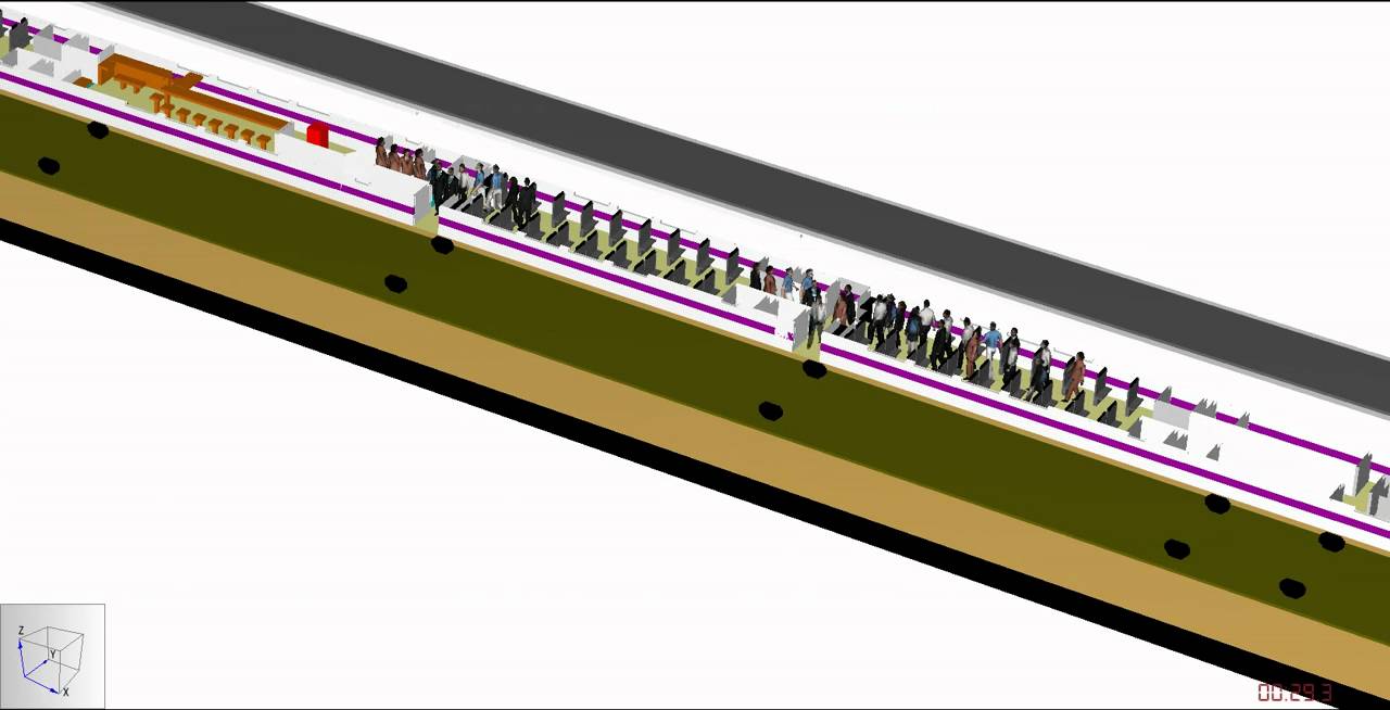 Pathfinder Train evacuation modelling