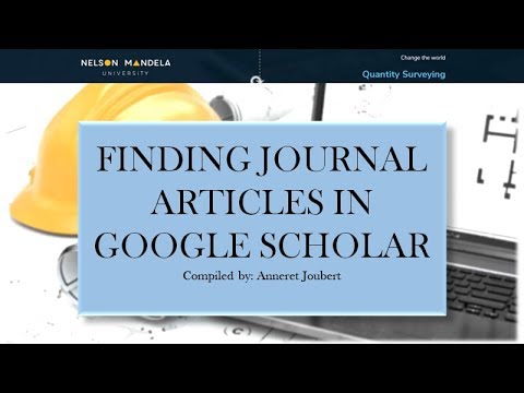 Finding Articles in Google Scholar