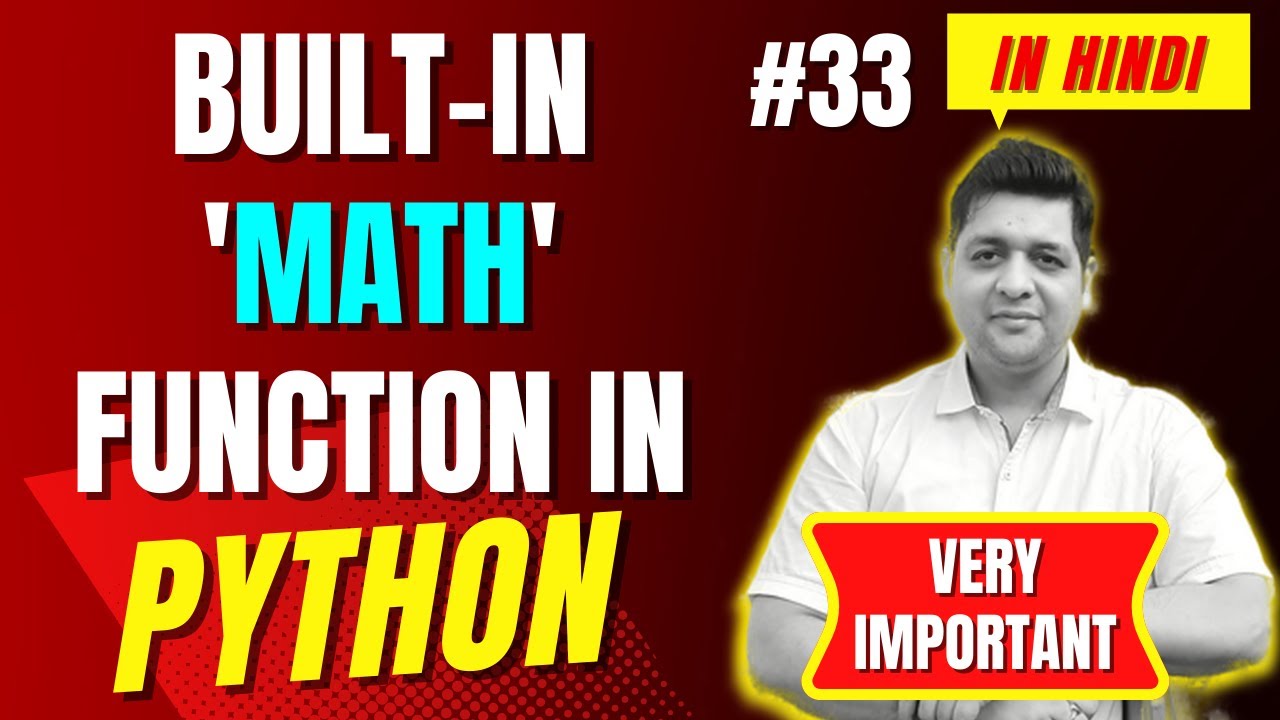 Built-in Math Function in Python || Complete Python Tutorial For Beginners in Hindi (With Notes) #33