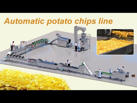 How are potato chips made? Industrial automatic chips production machine line