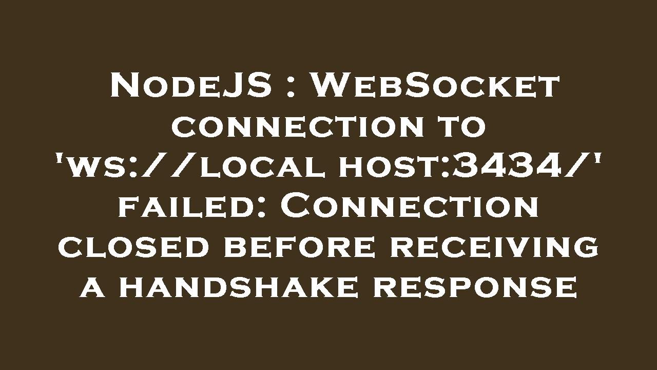 NodeJS : WebSocket connection to 'ws://localhost:3434/' failed: Connection closed before receiving a