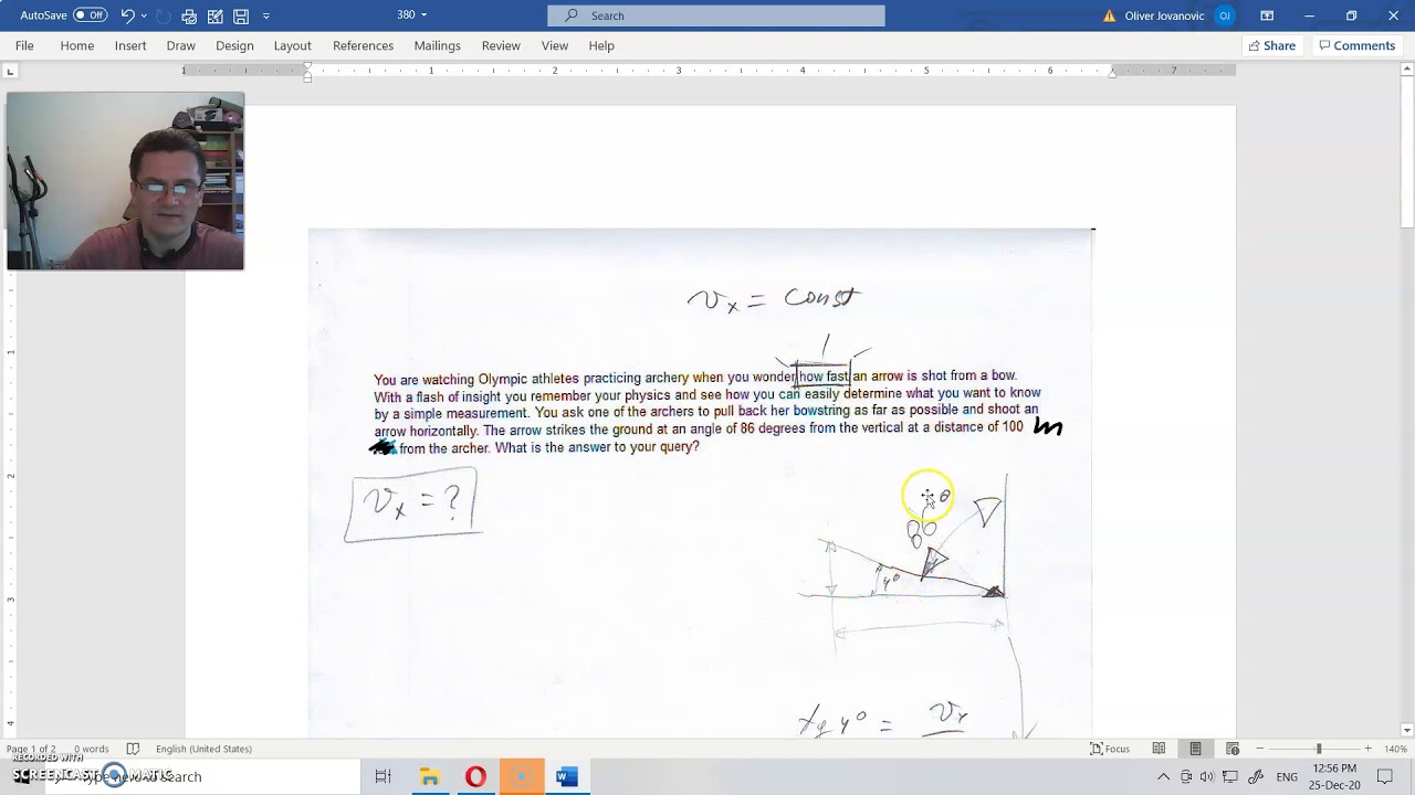 380. assignment (projectile motion)