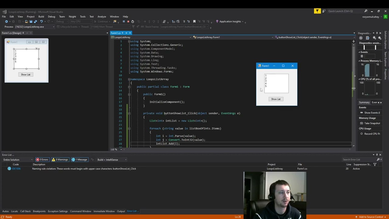 Listbox Foreach Loop to List
