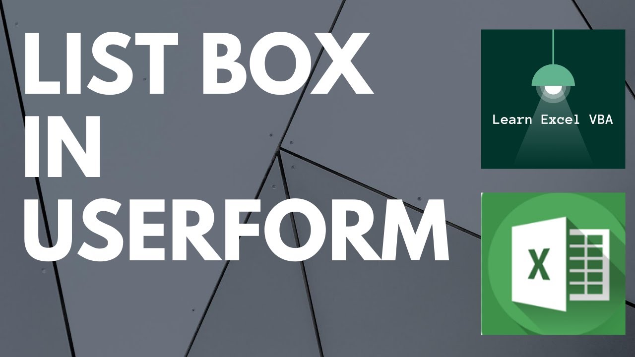 Adding Listbox in Userform