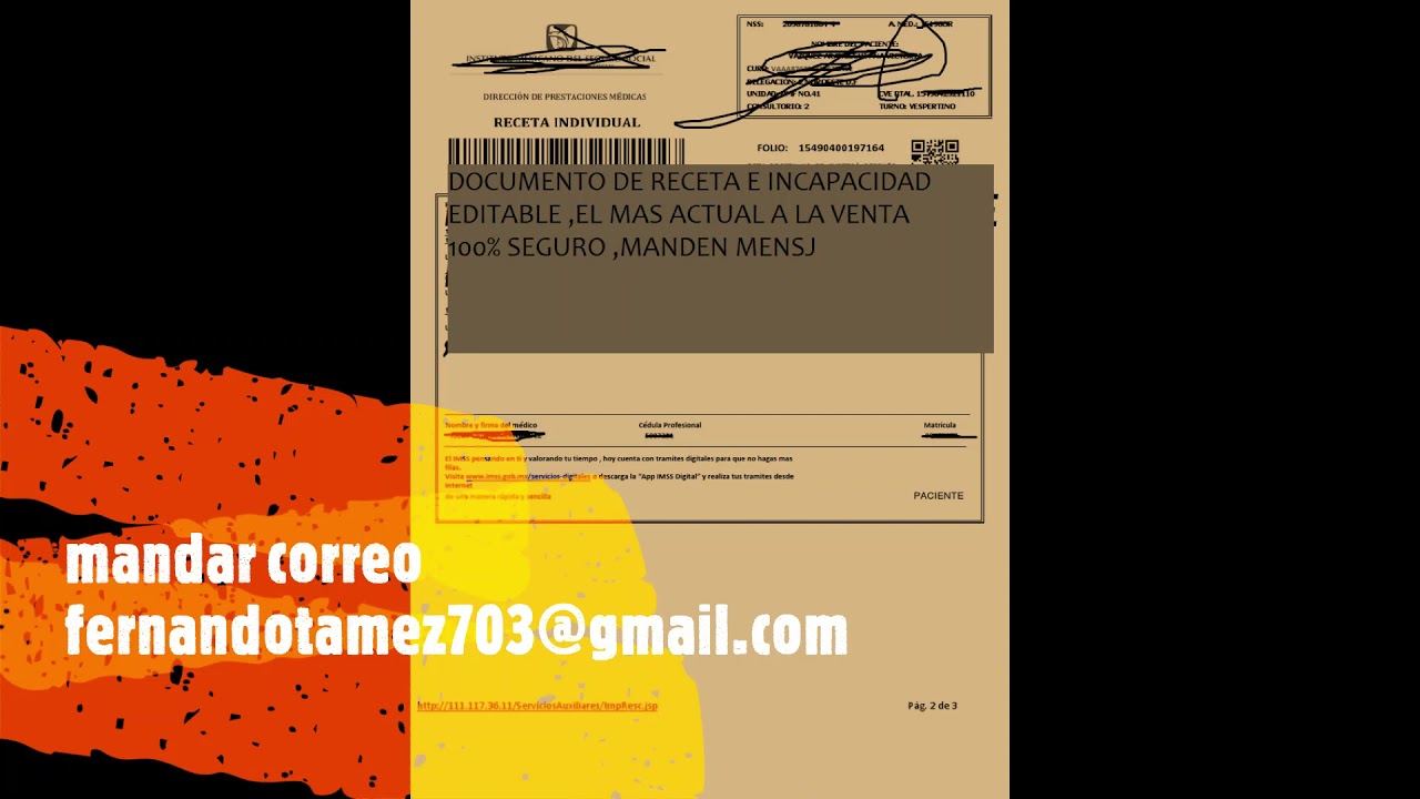 receta e incapacidad imss editable