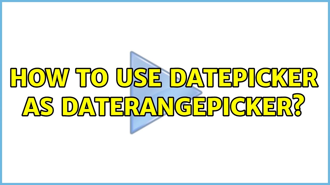 How to use datepicker as daterangepicker?